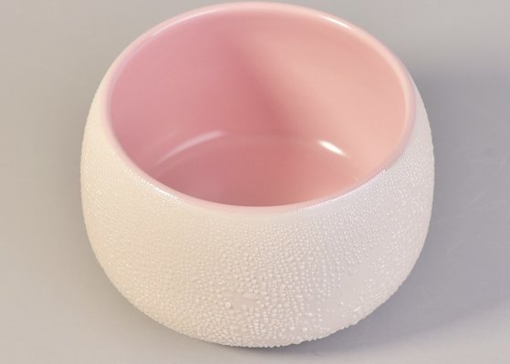 屋内ピンクの内部の陶磁器の蝋燭ホールダーの艶をかけられた粒状物質の陶磁器の蝋燭の瓶
