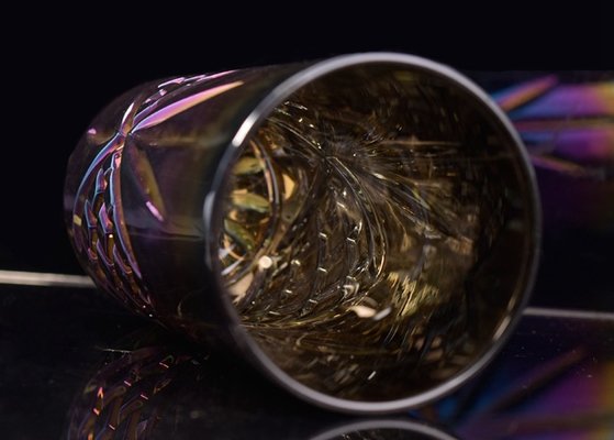 Long Cylinder Iridescent Glass Candle Holders Home Decoration ASTM Test
