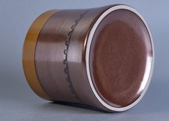 Customized Print Metal Glazing Candle Holder Ceramic For Wedding Decoration