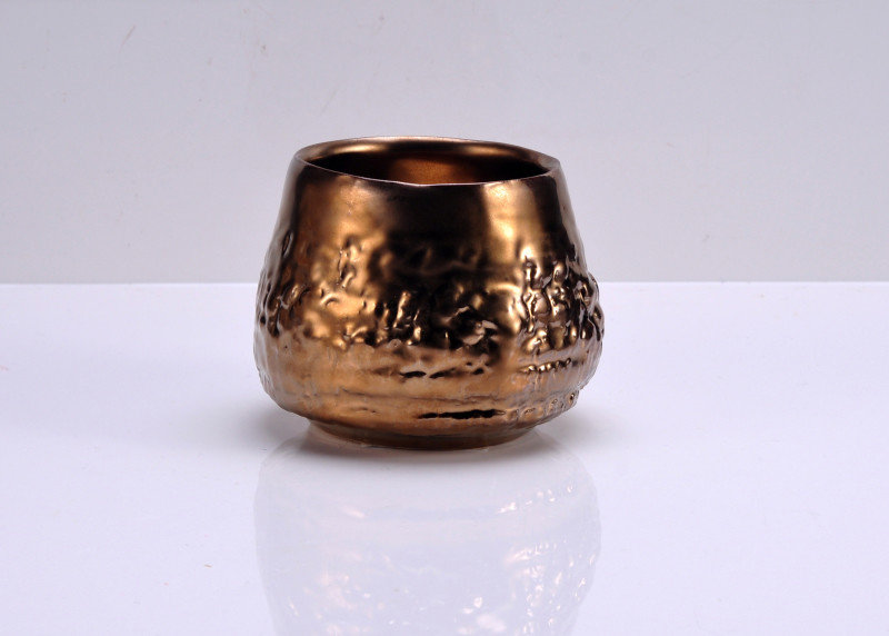 Promotional dark golden home decor candle holders , house outside candle holders