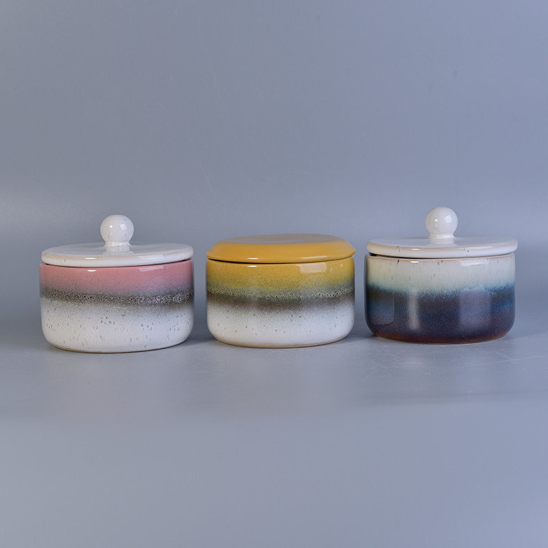 Wholesale New Arrival Home Decoration Ceramic Candle Jar With Lids