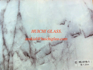 Decorative glass insertion(marble paper), wood design for laminated floor, glass floor