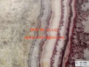 Decorative glass insertion for laminating glass(marble paper)
