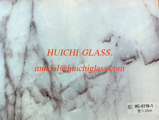 Decorative glass insertion(marble paper), wood design for laminated floor, glass floor