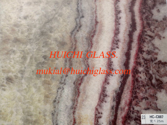 Decorative glass insertion for laminating glass(marble paper)