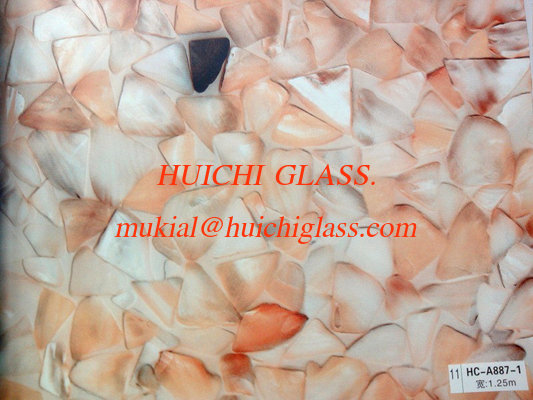 Decorative glass insertion for laminating glass(marble paper)