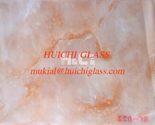 Decorative glass insertion(marble paper), wood design for laminated floor, glass floor