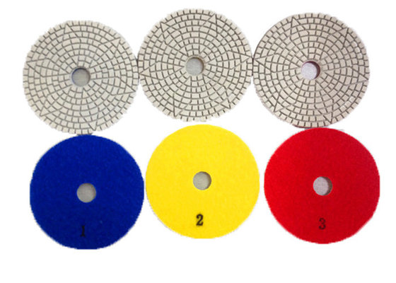 3 Step Polishing Pads Granite Stone / Wet Diamond Polishing Pads 3mm Thickness