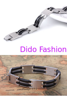 Fashion mens jewelry men bracelet stainless steel Silicon bracelets jewelry wholesale