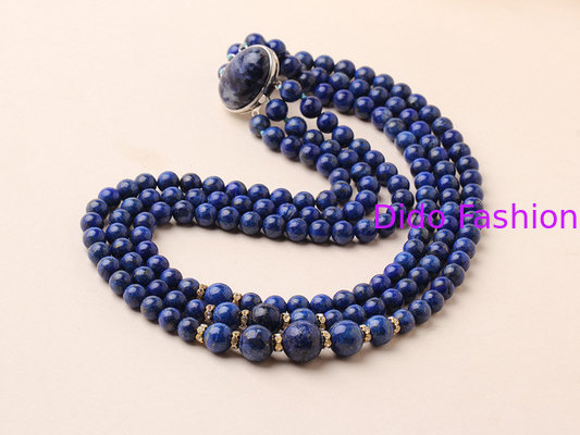 Fashion natural Lapis lazuli multilayer necklaces woman Jewelry wholesale from China