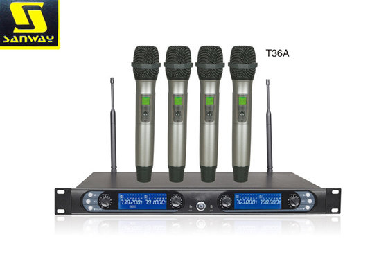 Handheld 4 Channel Wireless Microphone System Home Professional Karaoke Microphone