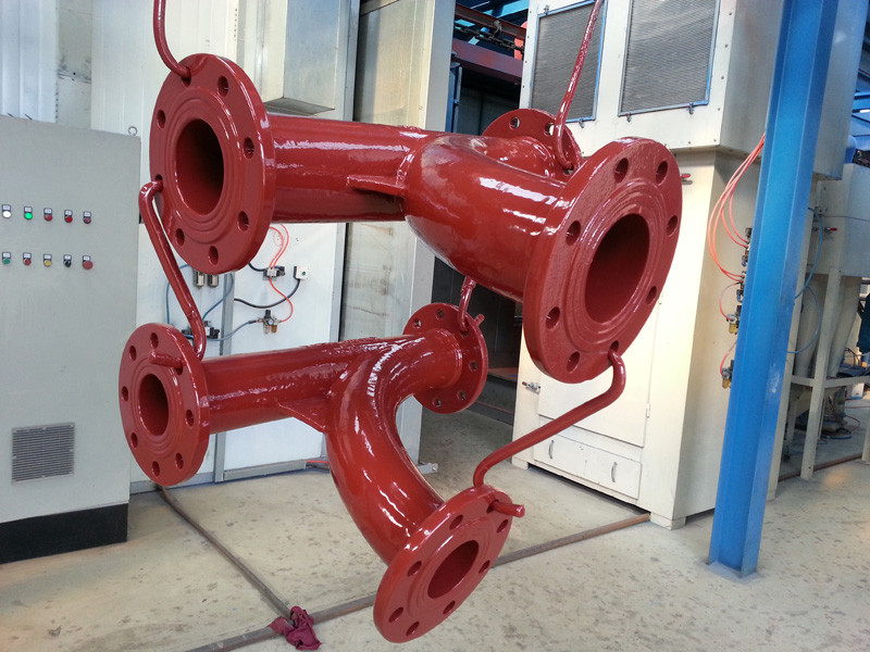 Ductile Iron all flanged tee with 45 angel branch