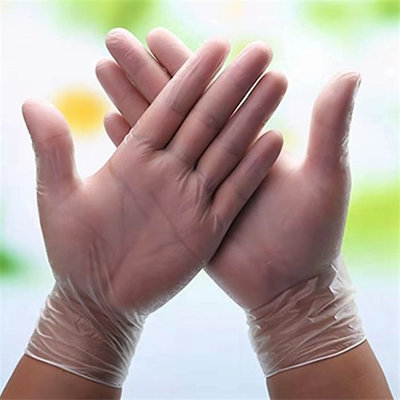 Non-powder PVC disposable gloves plastic white gloves