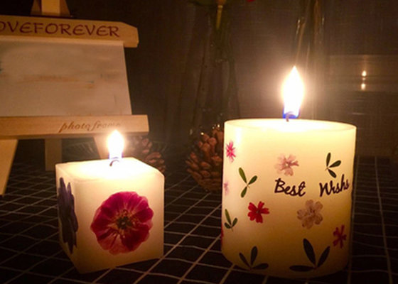 Candle Decoration Hand Pressed Flowers Round Shape With All Kinds Flowers