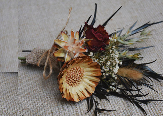 Mini Palm Colorful Dried Flower Arrangements For Frame Decoration Coffee Table