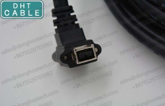 Industrial Camera IEEE 1394B 9Pin Molding Firewire Cable with M3 Screw Locking