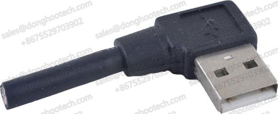 USB 2.0 Cable Right Angle A to Right Angle B 28/28AWG Black 3ft.