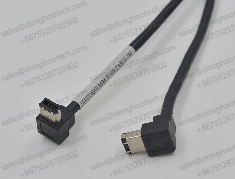 Full Shielded 90 Degree Angled IEEE 1394A Cables Hi-Flex Firewire 6P Short Cable 0.3m 1.0ft