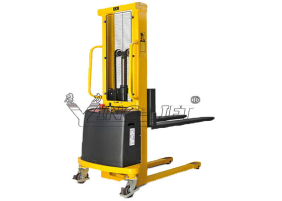 Yellow Single Mast  Pallet Stacker Truck Manual Walking Electric