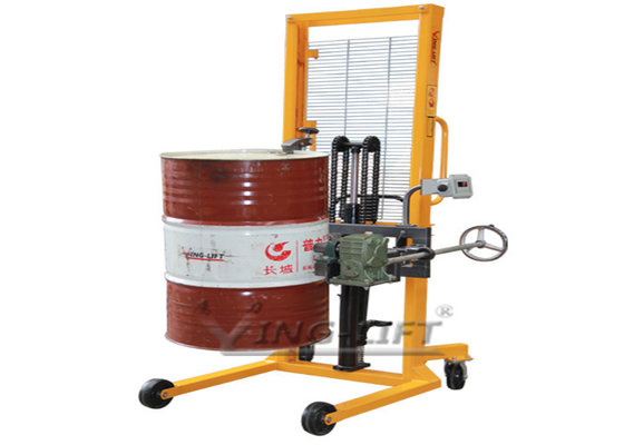 Yellow  Hydraulic Drum Transport Equipment Vertical - Lift With Scale