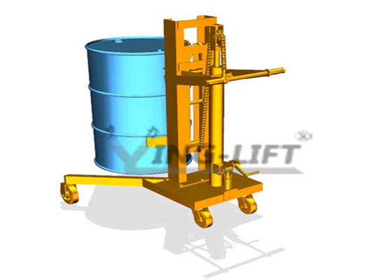 V - Shaped Hydraulic Drum Dumper 600mm Height , Manual Hand Drum Carrier