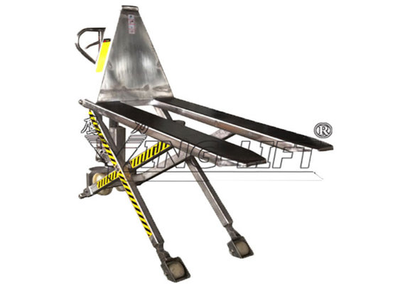 Stainless Scissor Lift  Truck Material Handler Equipment , Height  85mm -  800mm