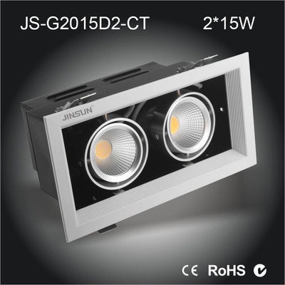 2x15w led down light, double trimless square downlight 2x18w led light