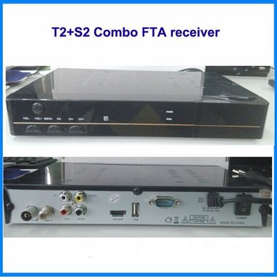 FTA HD DVB S2 DVB T2 Combo Receiver Sunplus1505 Chip w/ PowerVU / DRE Tricolor / RS232