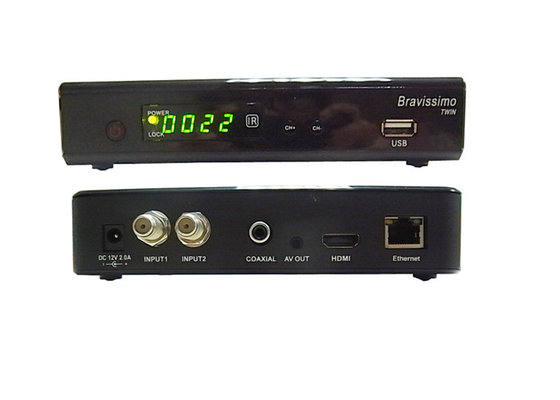 Columbia AZ BOX Bravissimo DVB-S2 High Definition Satellite Receivers With Nagra3 , Twin Turner