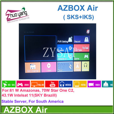 High Definition Azsky SK4 Slim TV Satellite Receiver For Brazil Watch 70W 30W