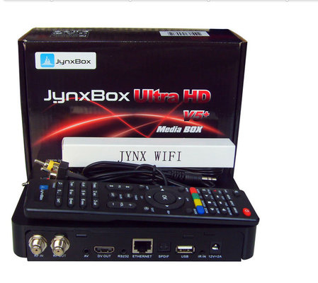 Jynxbox V5+ Twin Tuner ATSC Digital Receiver 8 QPSK Satellite Receivers with IR / LAN / JB200