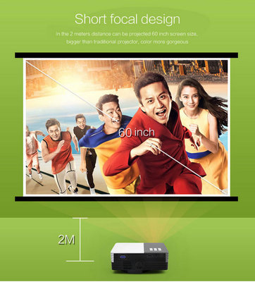USB VGA HDMI Digital Led Android Smart Projector 80 Lumens Native Video for Home Theater / AV