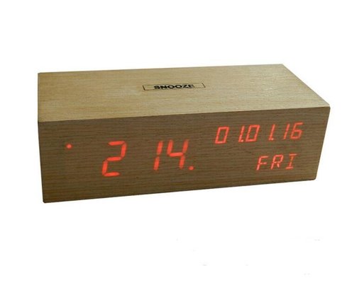 Office Digital LED Wood Clock with Calendar