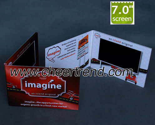 Factory supply 7inch LCD video book video brochure, with 2G memory, A4 size