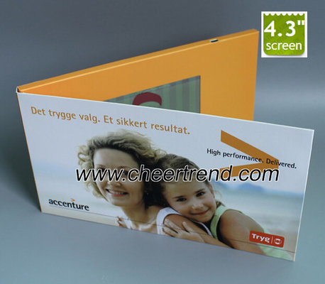 Factory whosale 4.3 inch touch screen video brochure video greeting card