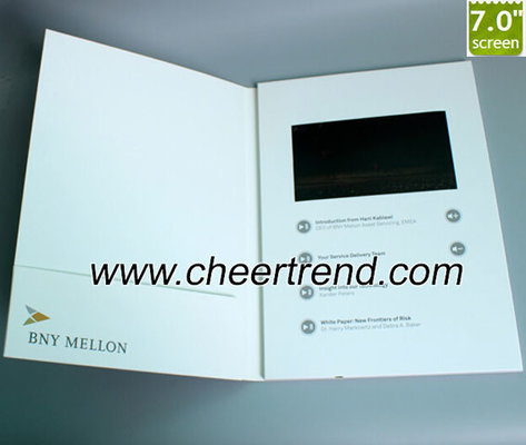 2017 Hot Product Customized CMYK Printing A4 size 4.3 inch 7 inch Lcd Video Brochure card with pocket design