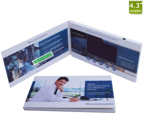 Factory Promotional 128MB 4.3 inch LCD /Touch Video Business Card, video brochure,video greeting card