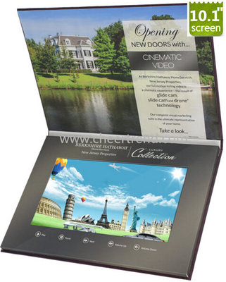 Landscape A4 size 10 inch LCD Video Brochure / Video Greeting Card / Video Book for advertising