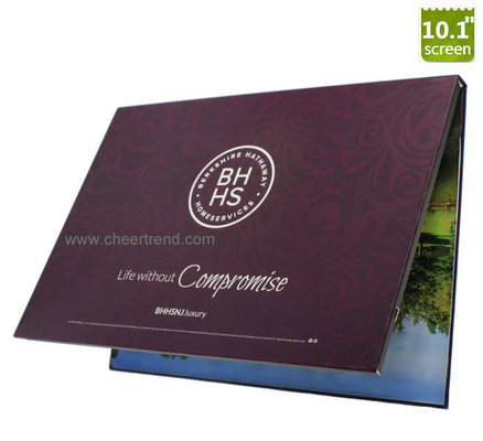 Landscape A4 size 10 inch LCD Video Brochure / Video Greeting Card / Video Book for advertising