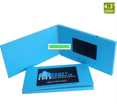 High quality Arts and Crafts 4.3 inch LCD Color Screen Video Brochures With 128Mb memory