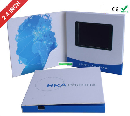 2.4 inch mini size business greeting card LCD screen video brochure for advertising business gift promotion