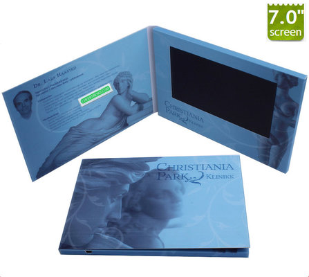 Customized 7 inch paper business brochure lcd greeting card video brochure with built in memory 256Mb-16GB for christmas