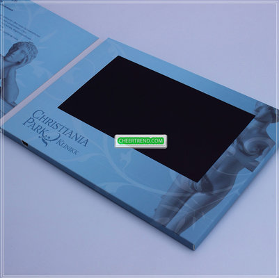 Customized 7 inch paper business brochure lcd greeting card video brochure with built in memory 256Mb-16GB for christmas