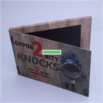 High Quality beautiful wood color printing 7 inch advertising LCD screen video brochure business card