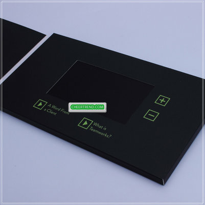 New Black printing Advertising 4.3 inch LCD video brochure / video greeting card for business