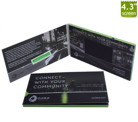 Hot AVI format 4.3 inch video brochure / Invitation video greeting card / lcd video book with 128Mb memory