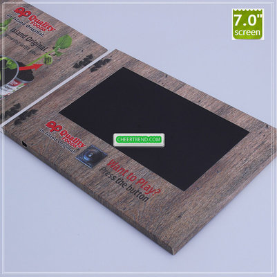 7'' LCD video brochure, LCD video player display brochure book in custom print
