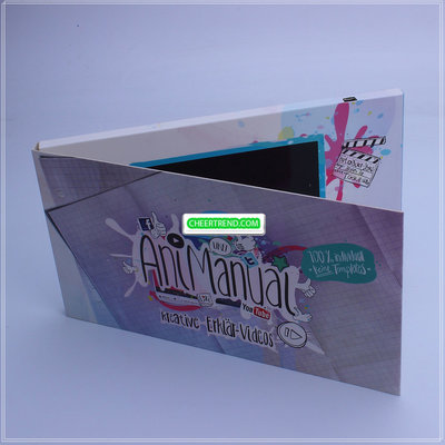 Advertising promotional gift A5 Portrait size 5" lcd screen video book with 4 Colour printing