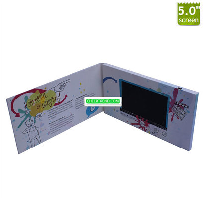 Advertising promotional gift A5 Portrait size 5" lcd screen video book with 4 Colour printing