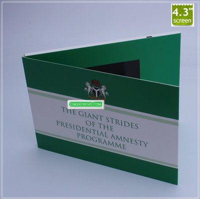 Card size 148x210mm 4.3 inch screen video lcd display video brochure /video book promotion